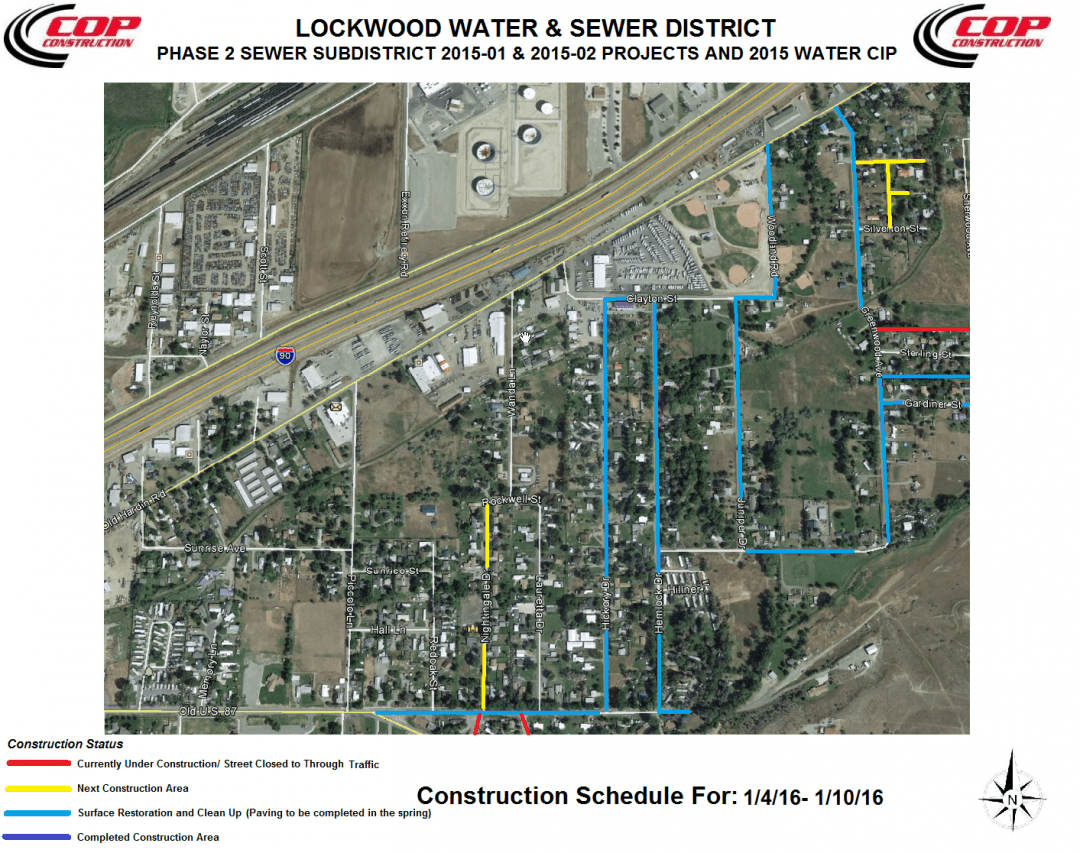 Progress Map Week of 1-4-16 #2 - Lockwood Water and Sewer District
