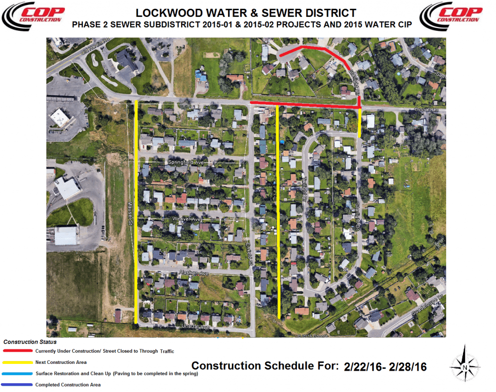 Progress Map Week of 2-22-16 #3 - Lockwood Water and Sewer District